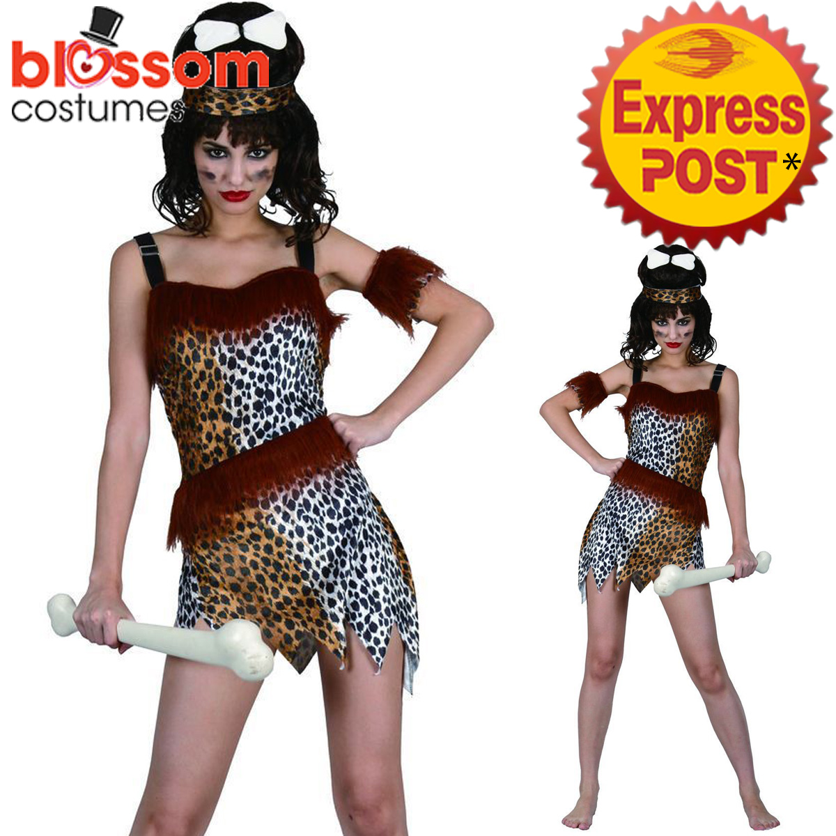 Cavewoman Cave Caveman Costume Flintstones Prehistoric Fancy Dress